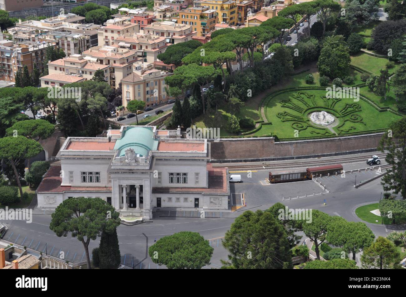 The train station of St. Peter's Basilica in Vatican City, Italy Stock ...