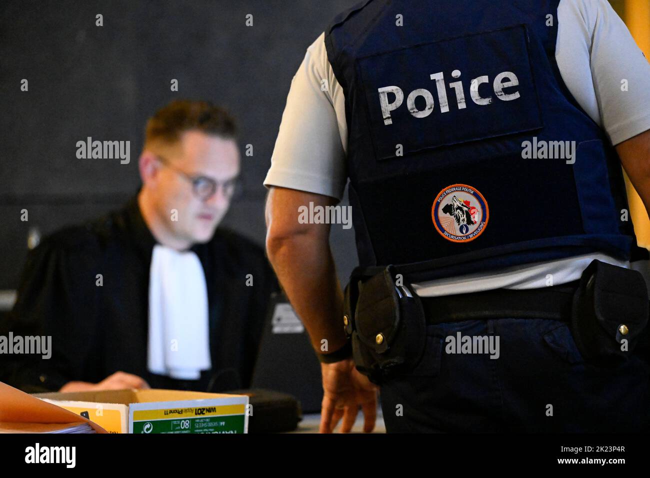Illustration picture shows the police during the jury constitution ...