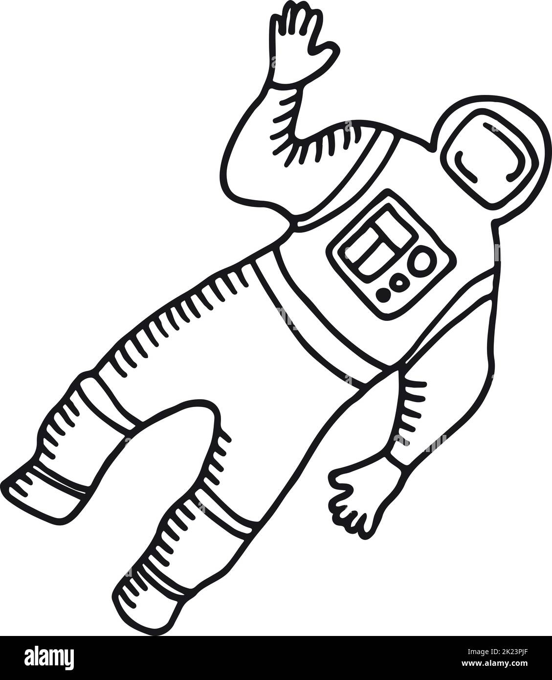 Spaceman suit sketch. Hand drawn space astronaut Stock Vector Image ...