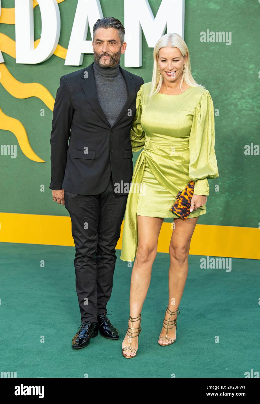 Denise Van Outen (L) and Jimmy Barba attend the "Amsterdam" European ...