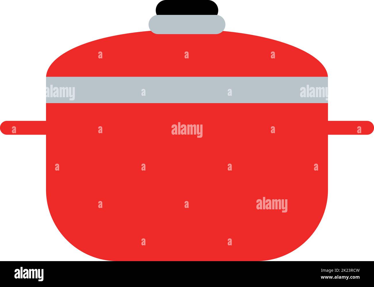 Cooking pot icon. Red metal lid crockery Stock Vector Image & Art - Alamy