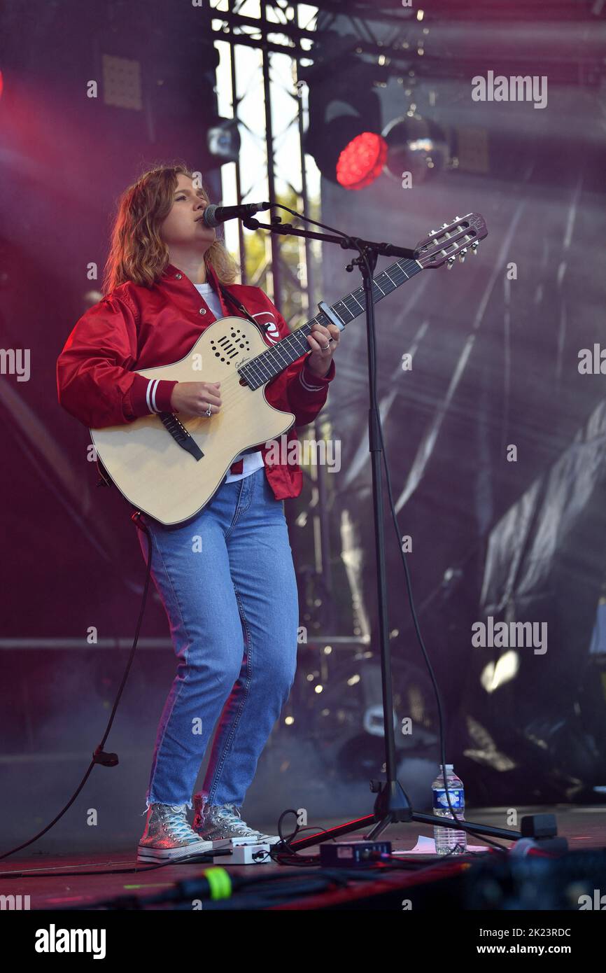 Emma Peters performs during the Paris Paradis Festival in Paris, France ...