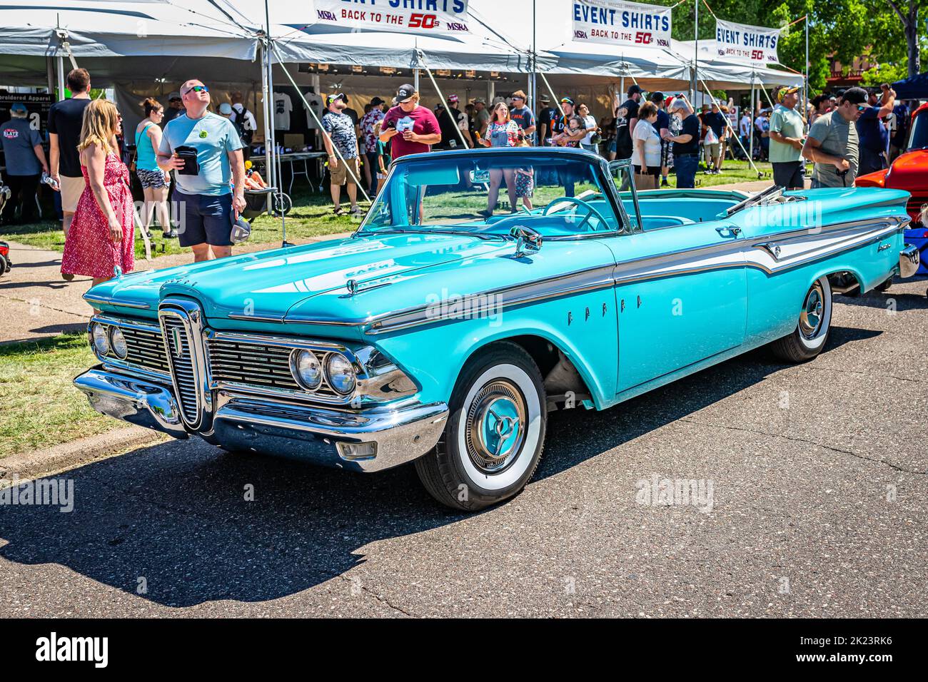 Falcon Heights, MN - June 18, 2022: High perspective front corner view ...
