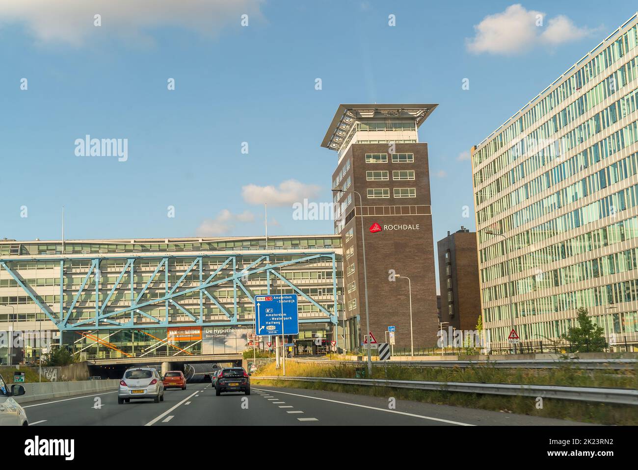Amsterdam, Nederland - September, 2022: High rise industrial buildings ...