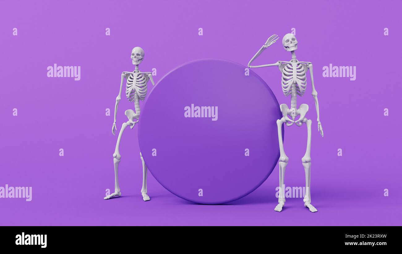 Fun halloween waving skeleton character. 3D Rendering Stock Photo - Alamy