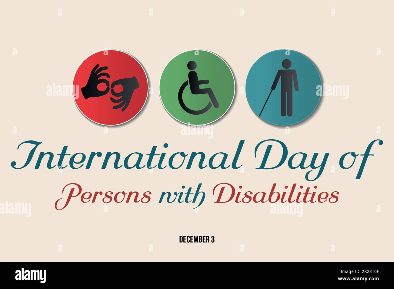 INTERNATIONAL DAY OF PERSON WITH DISABILITIES. december 3 Stock Vector ...