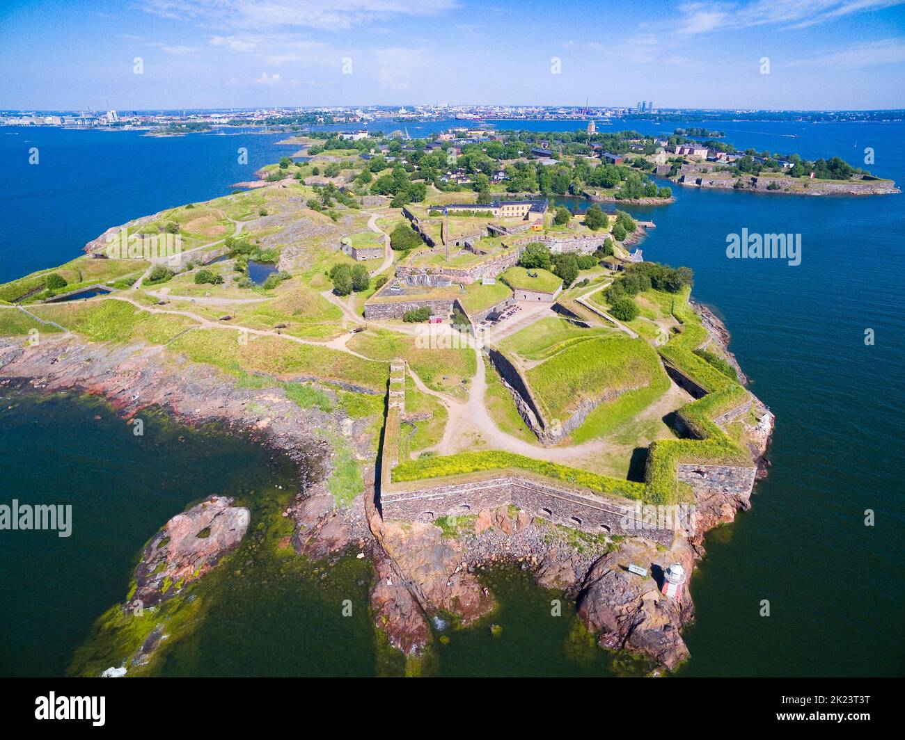 Aerial view of Suomenlinna fortress in Helsinki, Finland Stock Photo ...