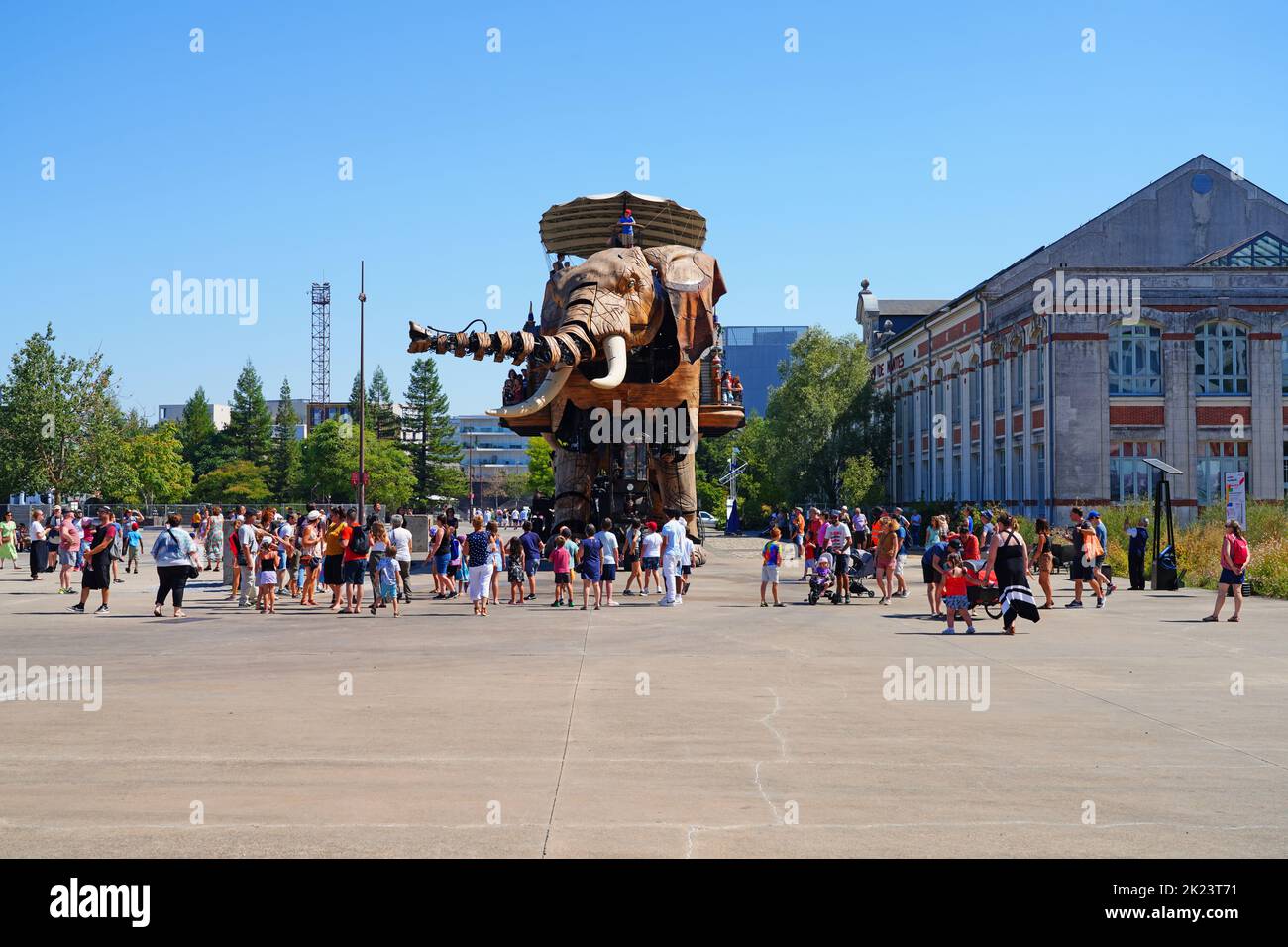 NANTES, FRANCE -10 AUG 2022- View of the Great Elephant, a giant wooden ...