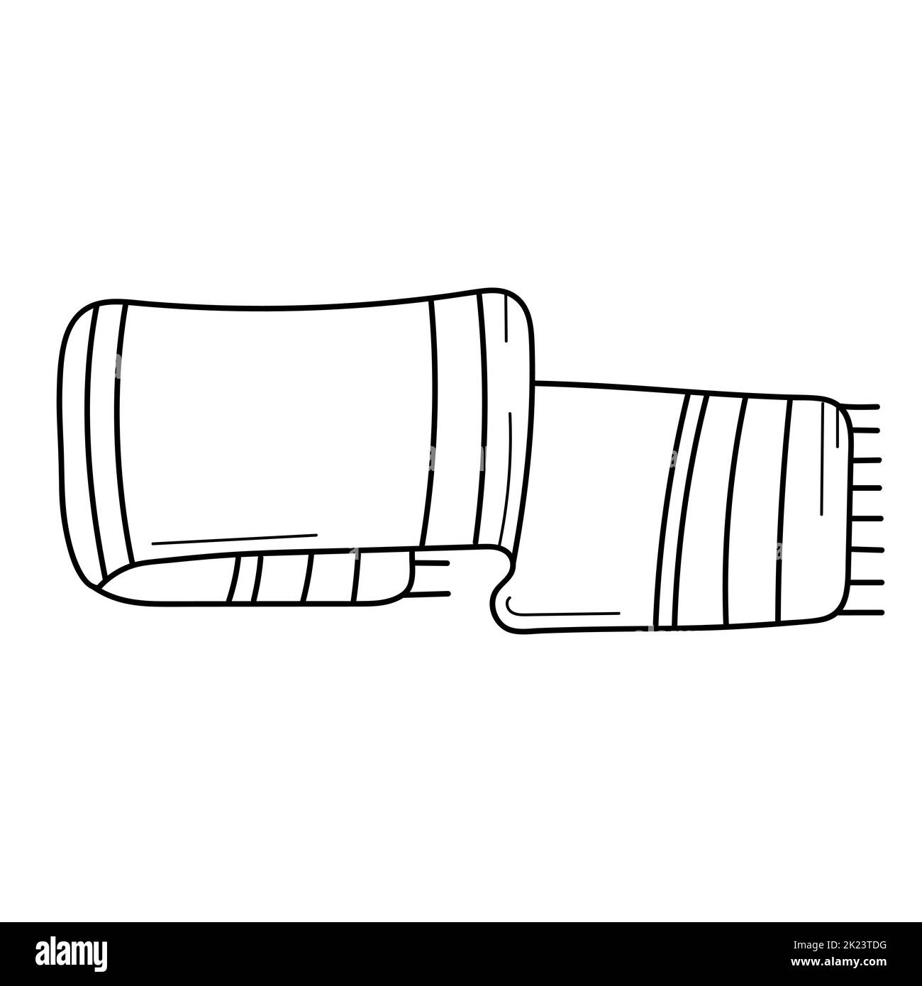 Coloring book for children. Warm scarf, outline on white background ...