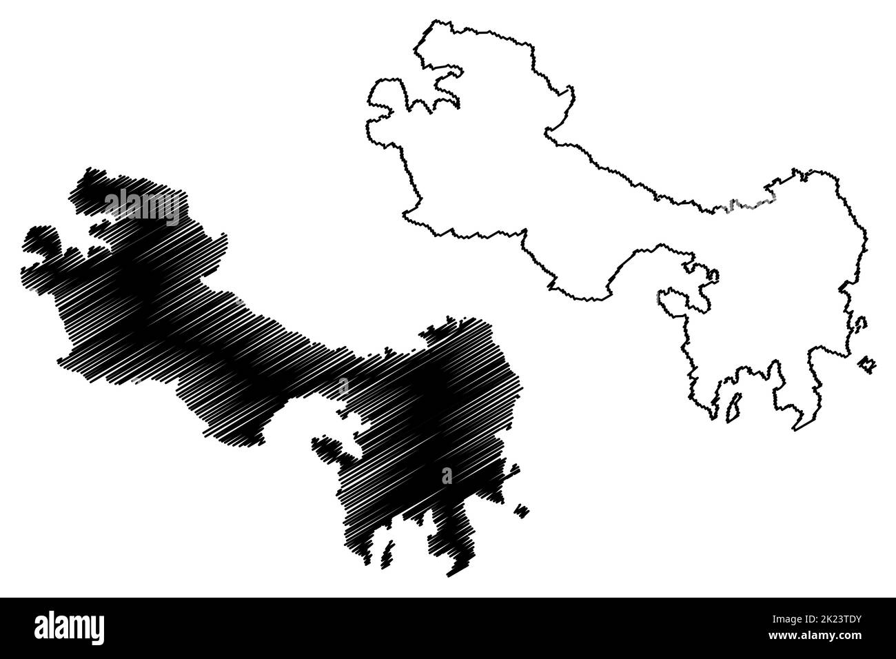 Leipsoi island (Hellenic Republic, Greece) map vector illustration, scribble sketch Lepsia map ...