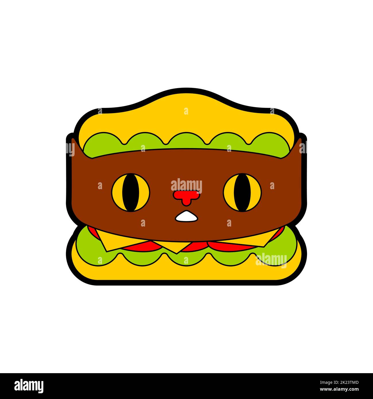 Burger cat cartoon isolated. Hamburger cat Stock Vector Image & Art - Alamy
