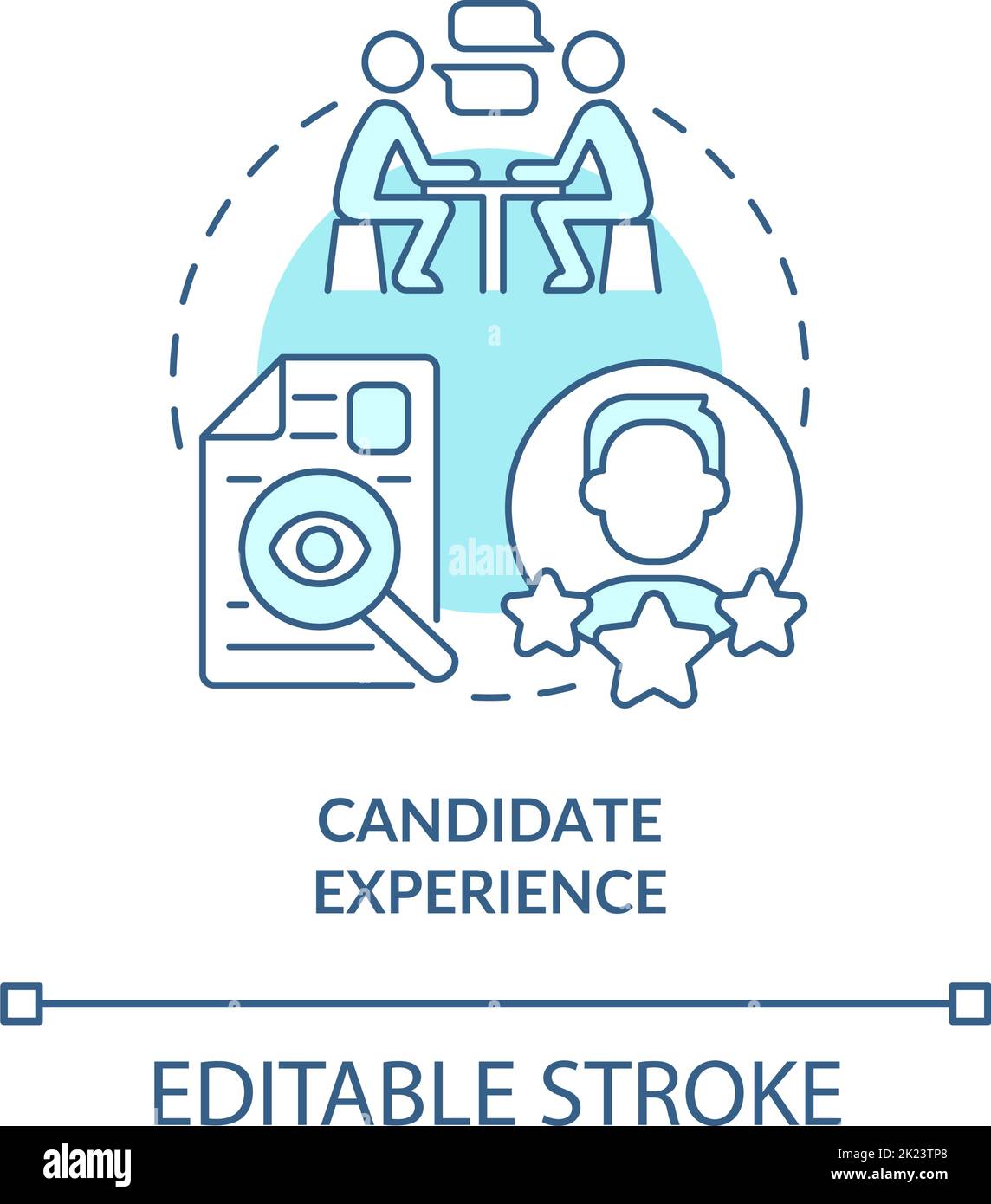 Candidate experience turquoise concept icon Stock Vector Image & Art - Alamy