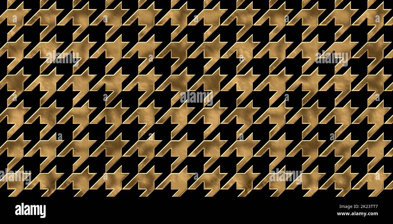 Seamless golden houndstooth or dogtooth pattern. Vintage gold plated ...