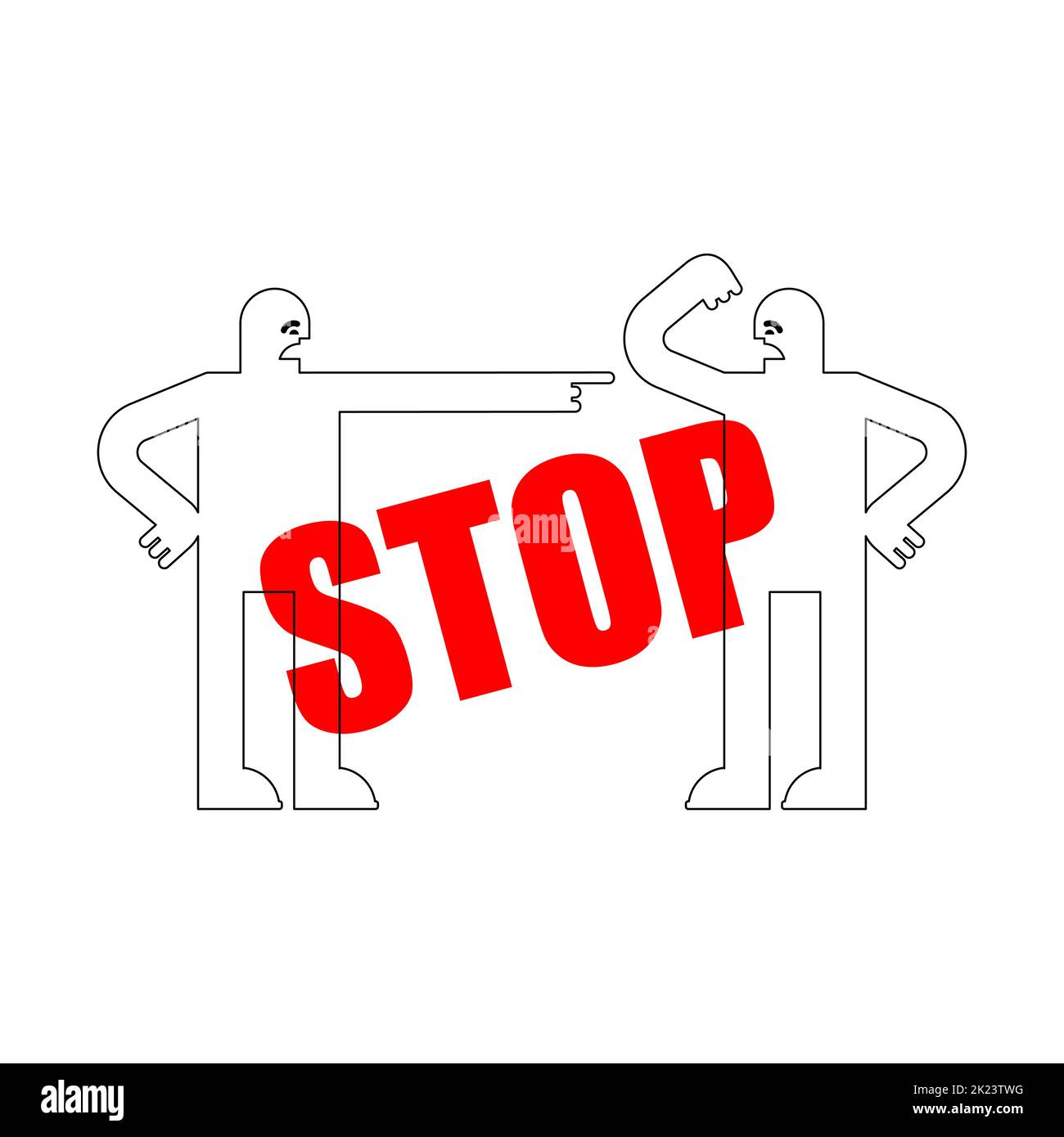 Stop quarrel. Angry people. Evil people fight Stock Vector Image & Art ...