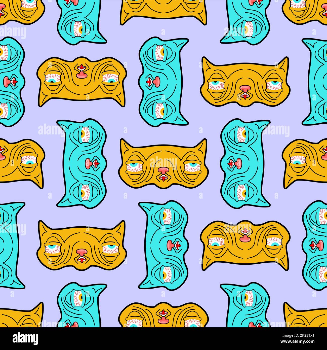Stoned rasta cat pattern seamless. trippy pet. background Cat addict ...
