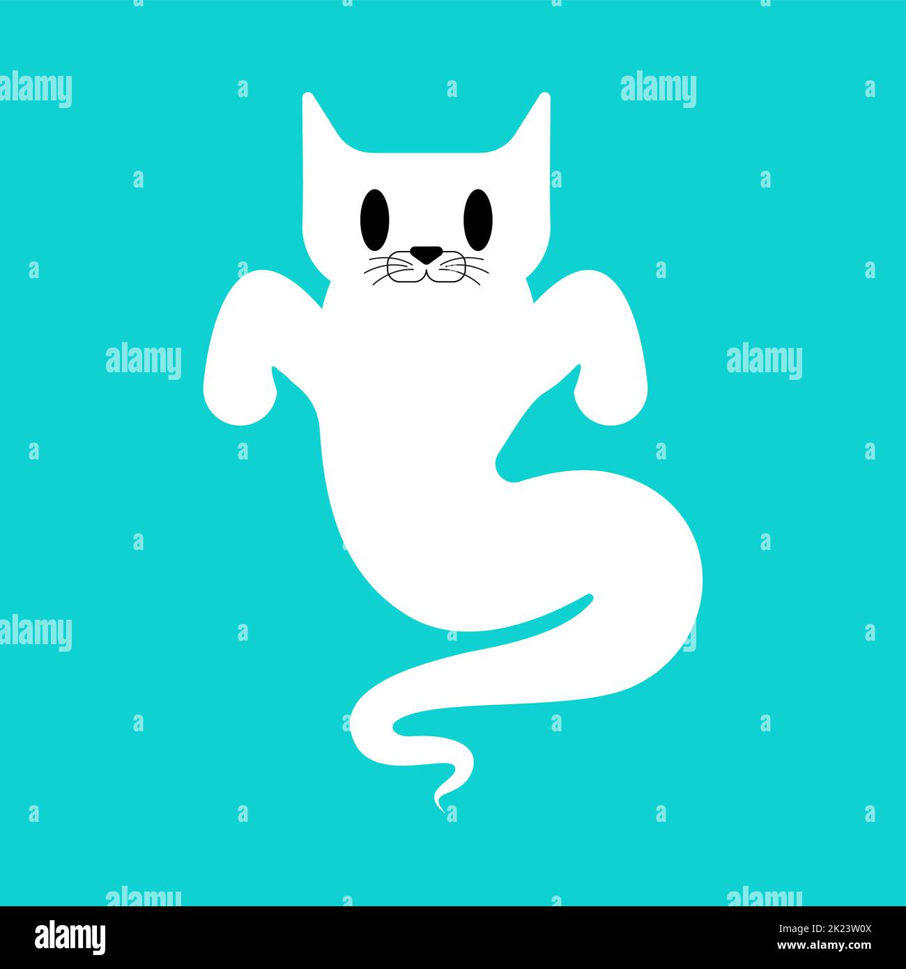 Ghost cat isolated. pet spook cartoon. Vector illustration Stock Vector ...