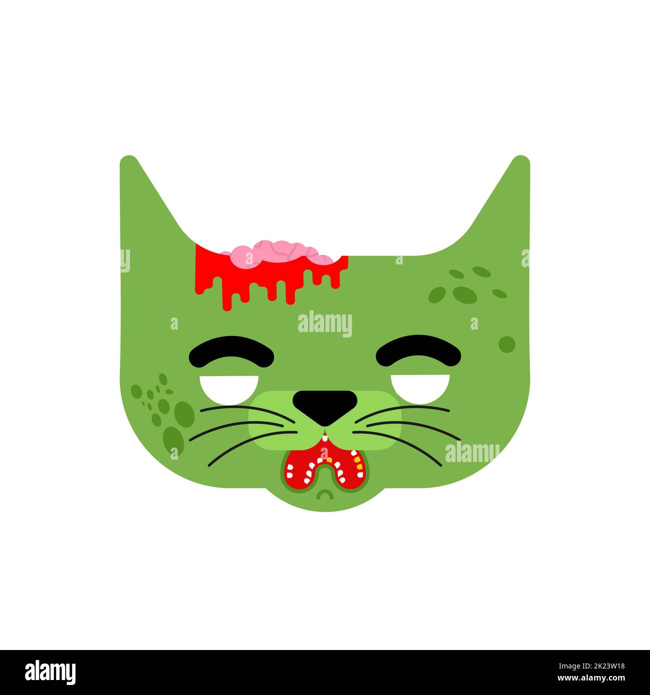 Zombie cat isolated. Zombi pet. Vector illustration Stock Vector Image ...