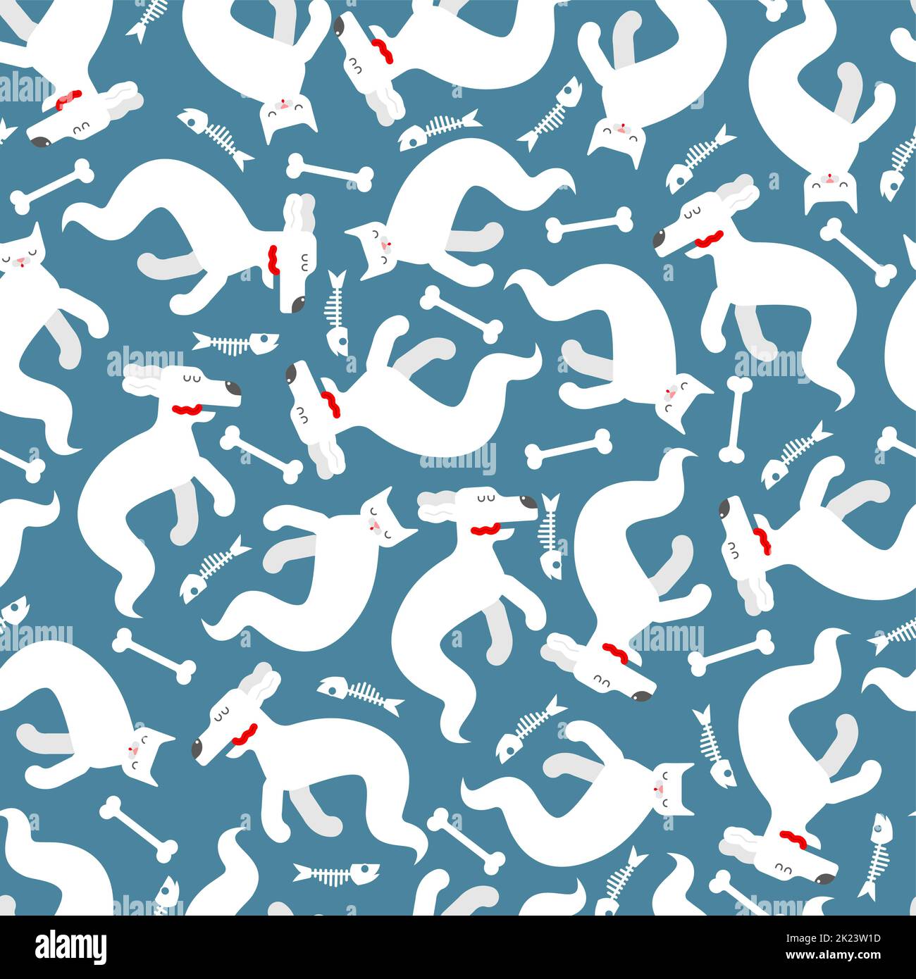 Cat and dog Ghost pattern seamless. pets spook cartoon background ...
