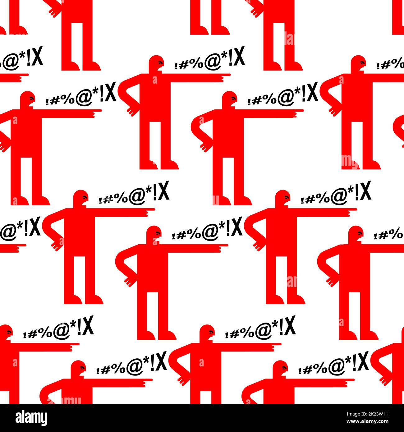 Man screams profanity concept pattern seamless. Man swears and calls ...