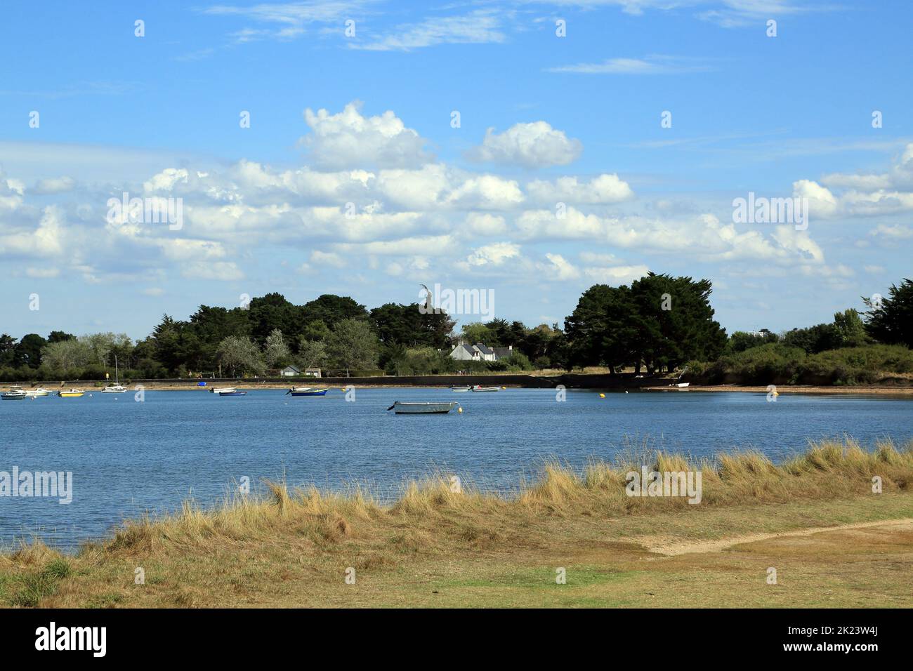 Coastal view towards port close to Avenue Charles de Gaulle, Ile d'Arz ...