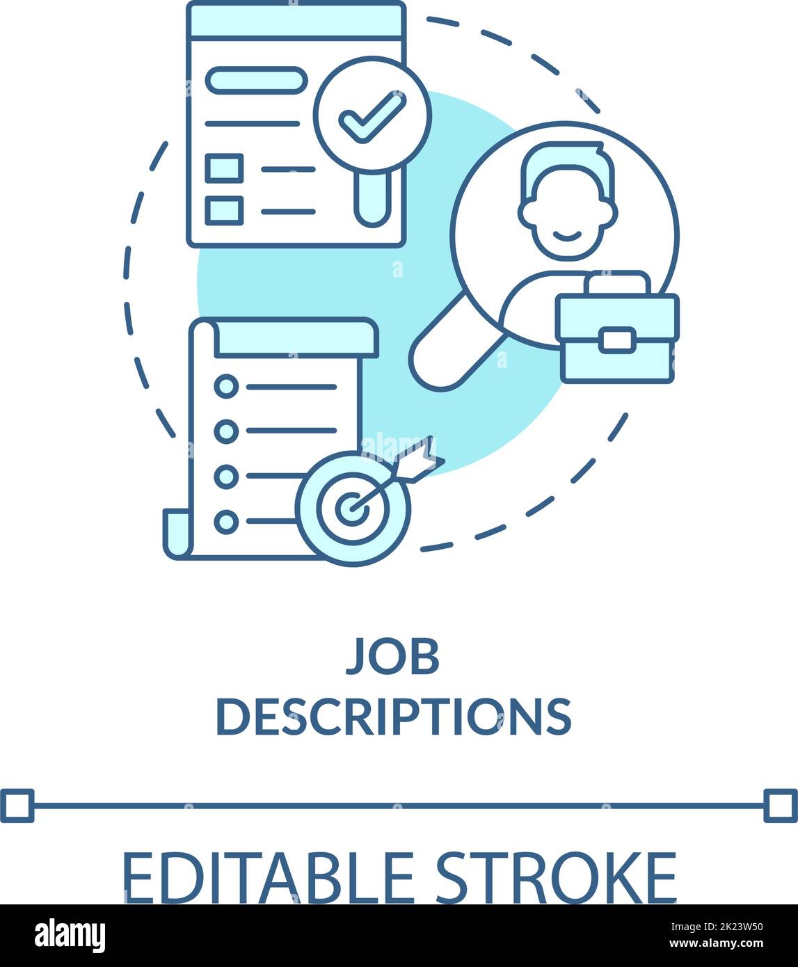 Job Descriptions Turquoise Concept Icon Stock Vector Image And Art Alamy