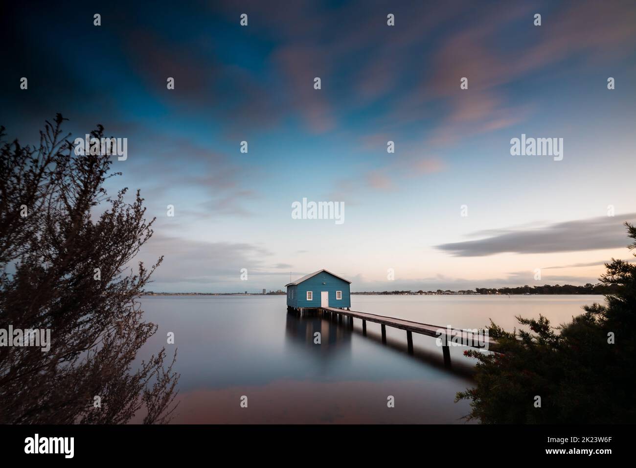 Bush and Blue boat house in Perth, Western Australia Stock Photo - Alamy