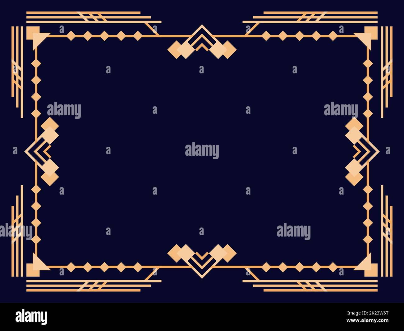 Art deco frame. Vintage linear border. Design a template for ...