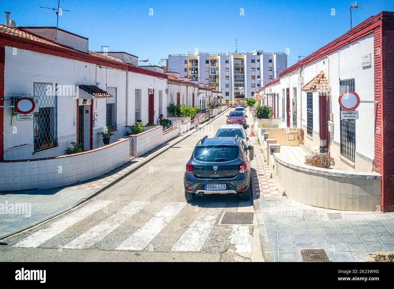 Spanish small town street Stock Photo - Alamy