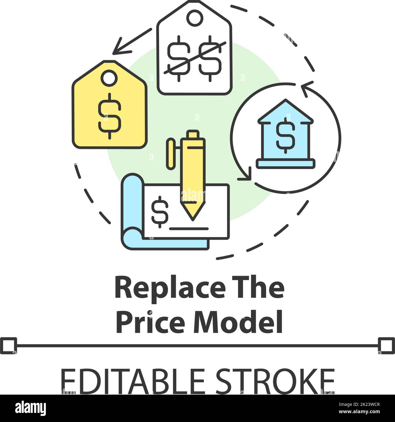 Replace price model concept icon Stock Vector Image & Art - Alamy