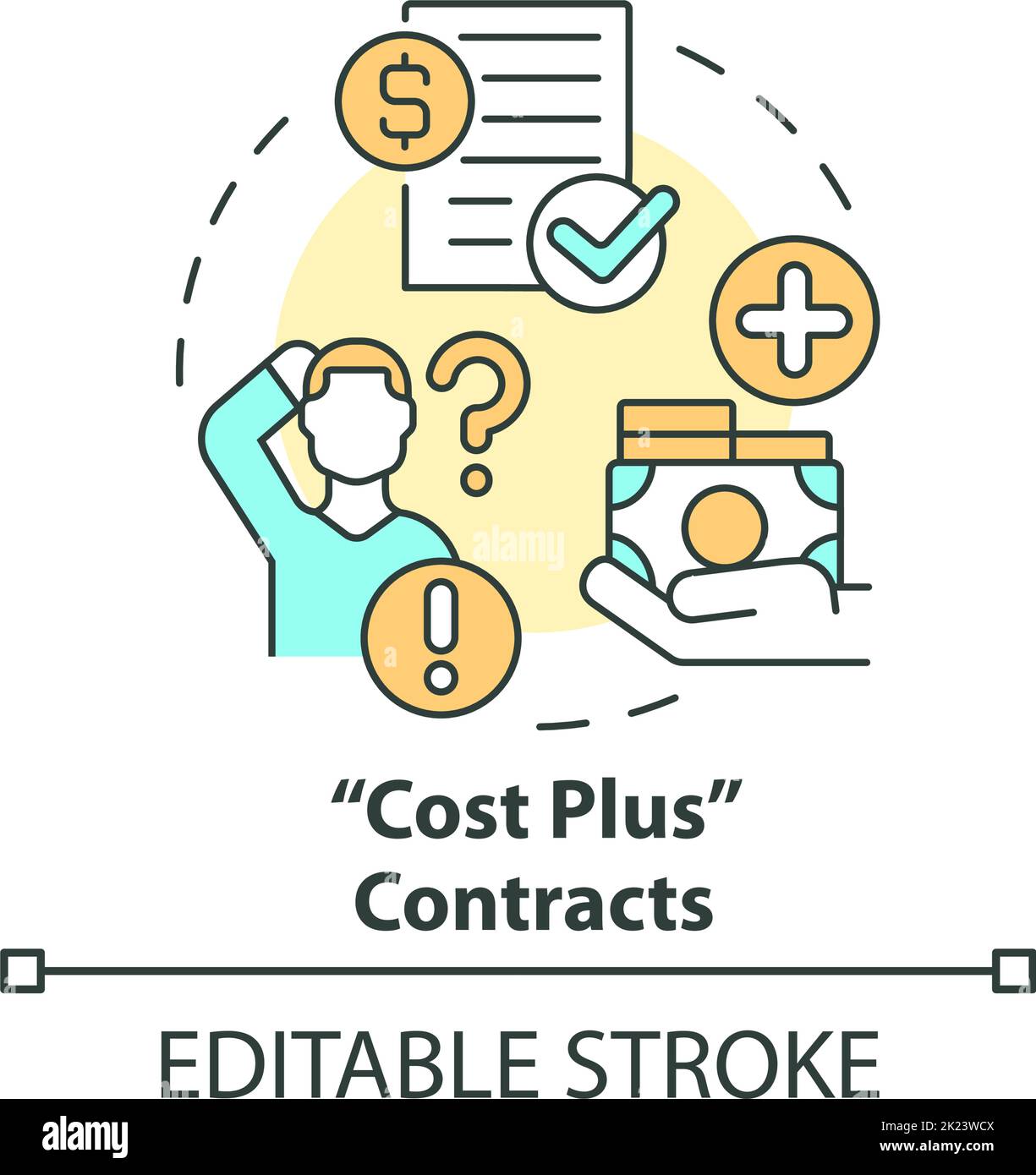 Cost plus contracts concept icon Stock Vector Image & Art - Alamy