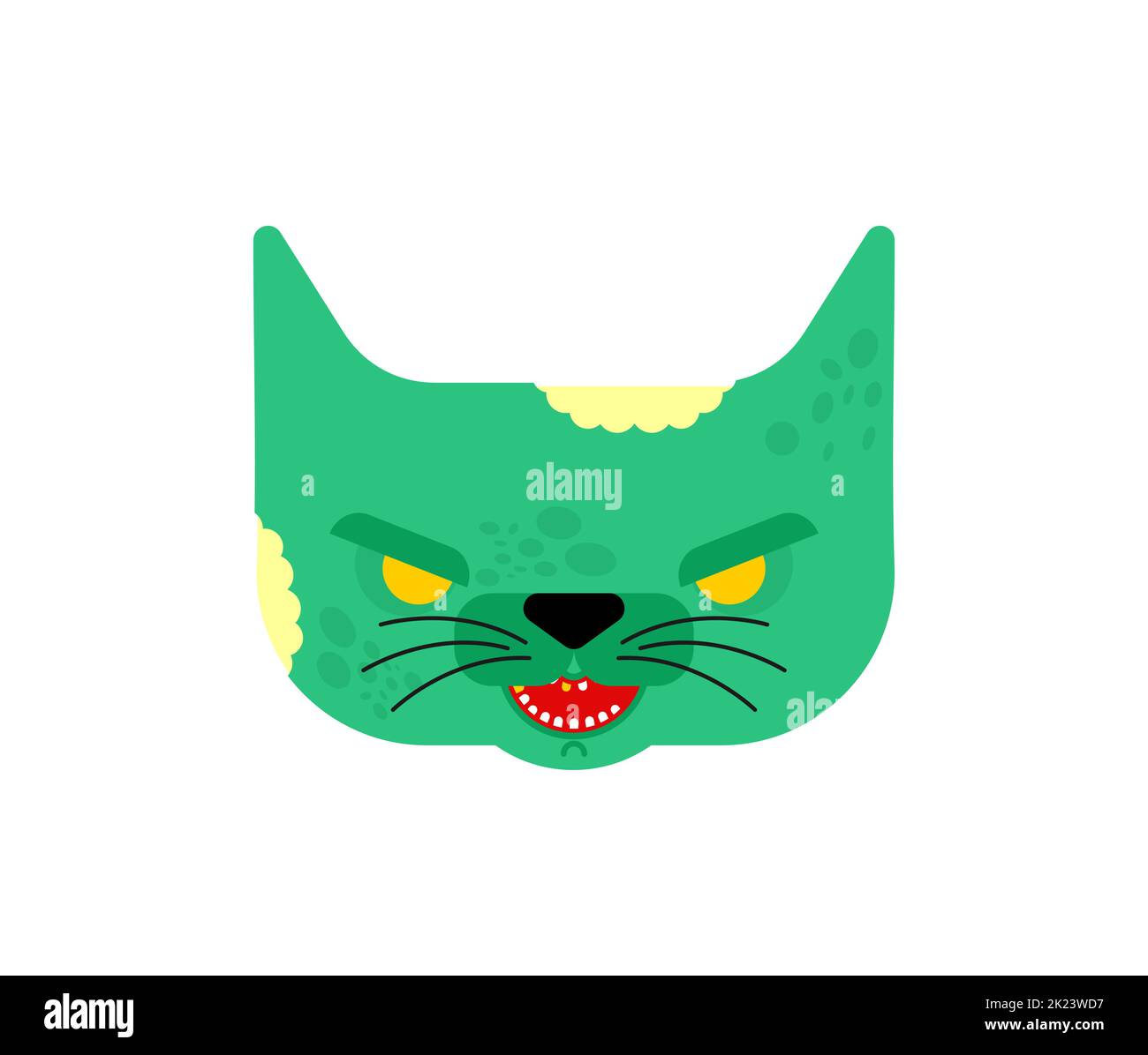 Zombie cat isolated. Zombi pet. Vector illustration Stock Vector Image ...