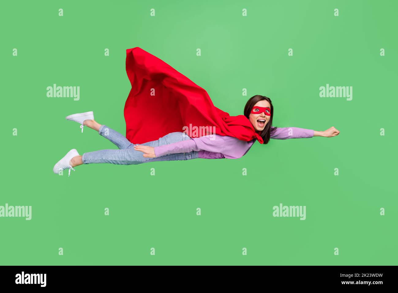 Full body size photo of young adorable pretty nice woman wear costume ...