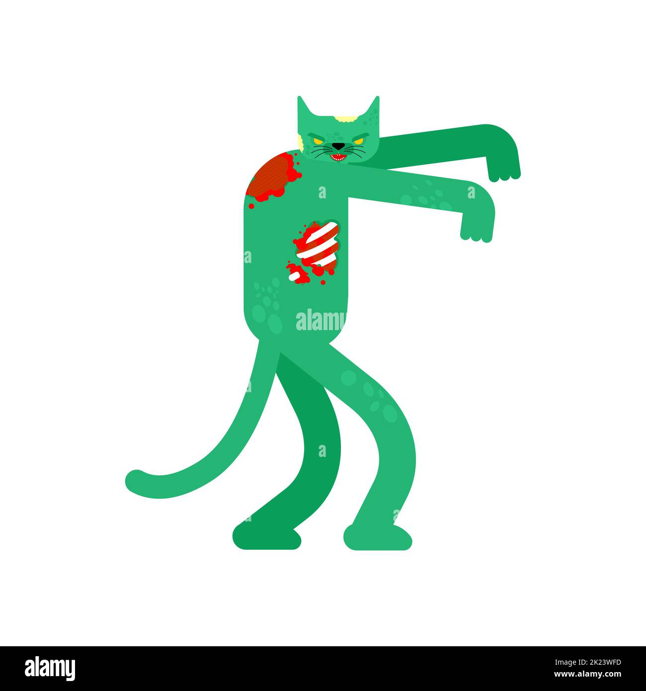 Zombie cat isolated. Zombi pet. Vector illustration Stock Vector Image ...