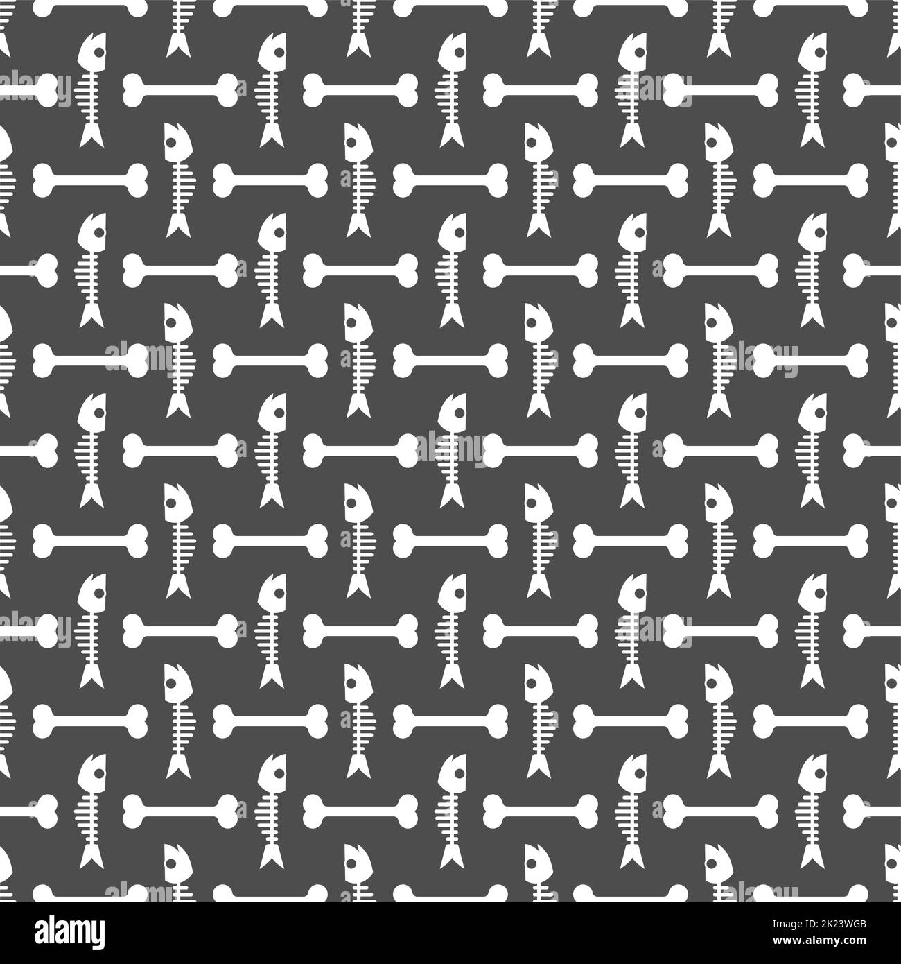 Bone and fish skeleton pattern seamless. Leftovers background Stock ...