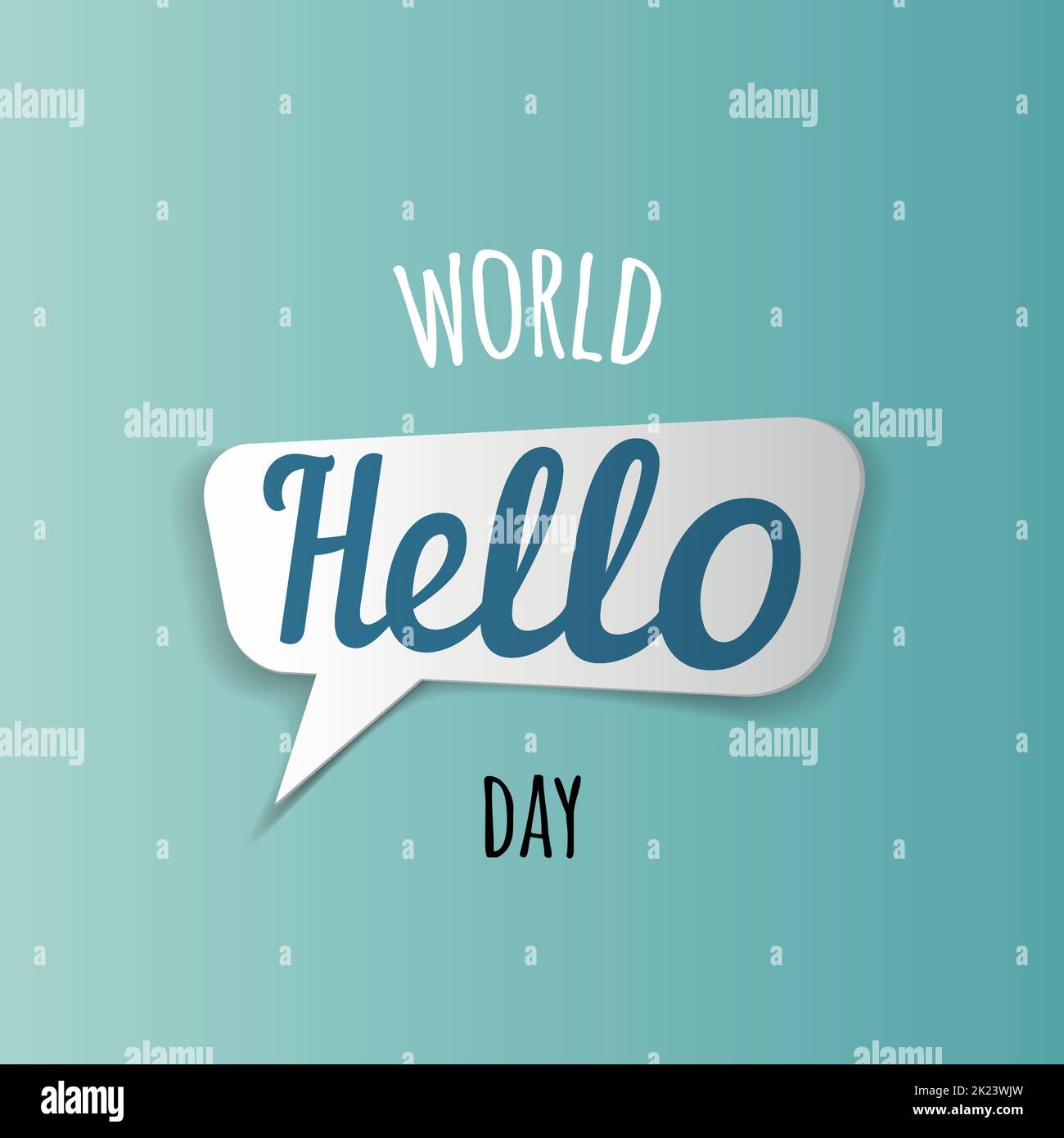 November world hello day concept background.paper cut postcard Stock ...