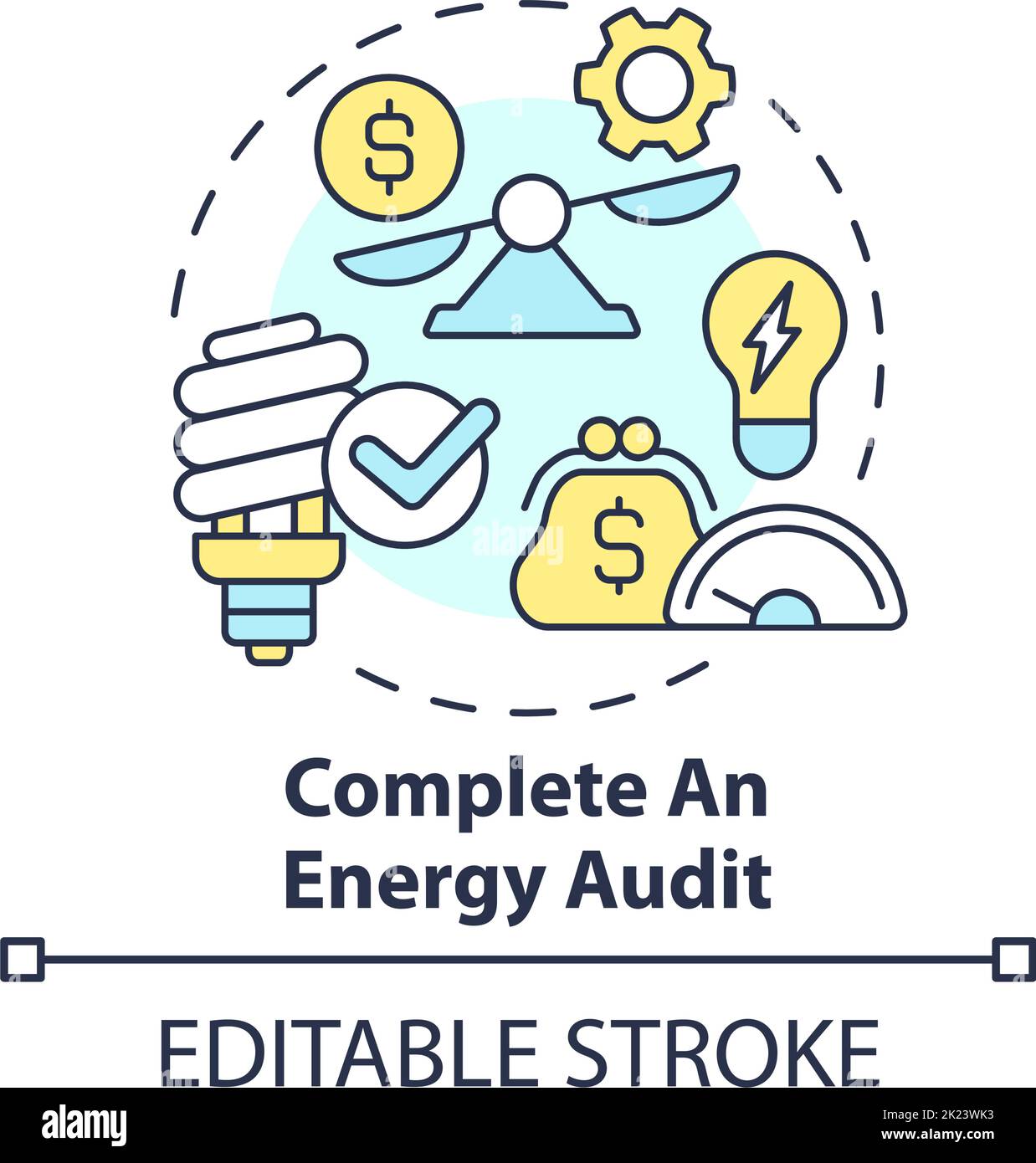 Complete energy audit concept icon Stock Vector Image & Art - Alamy Complete energy audit concept icon Stock Vector Image & Art - Alamy