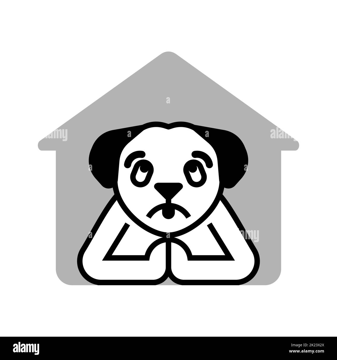 Sad Dog is praying. The dog asks and folded its paws in prayer Stock ...