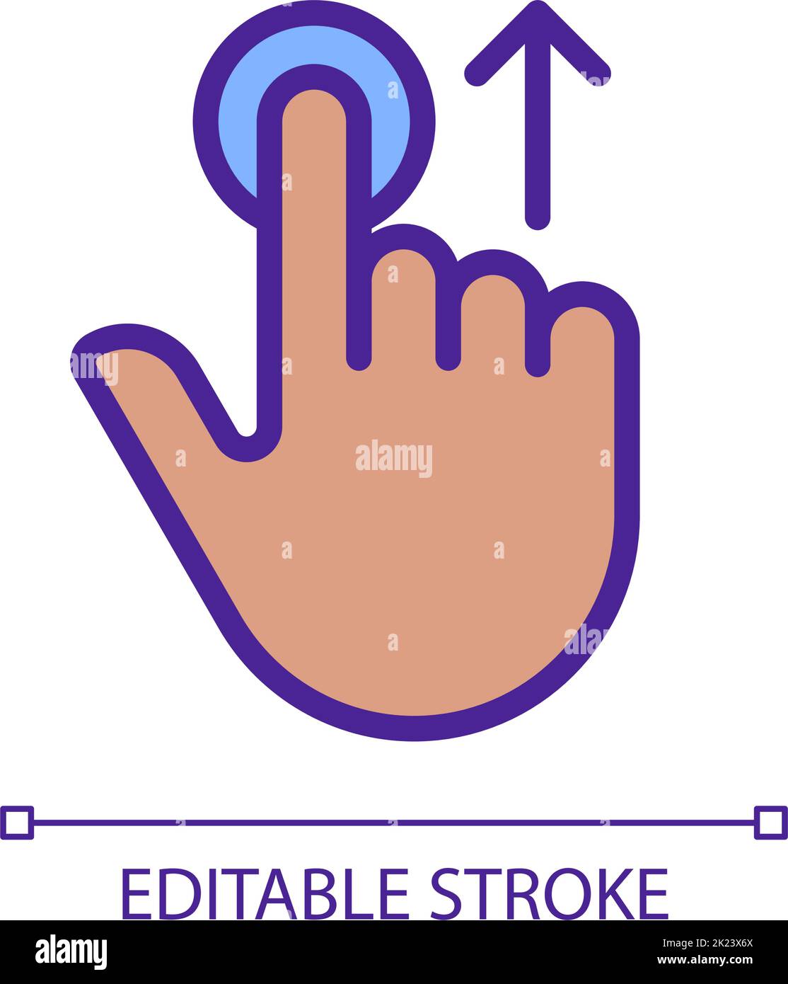 Move upwards gesture pixel perfect RGB color icon Stock Vector Image ...