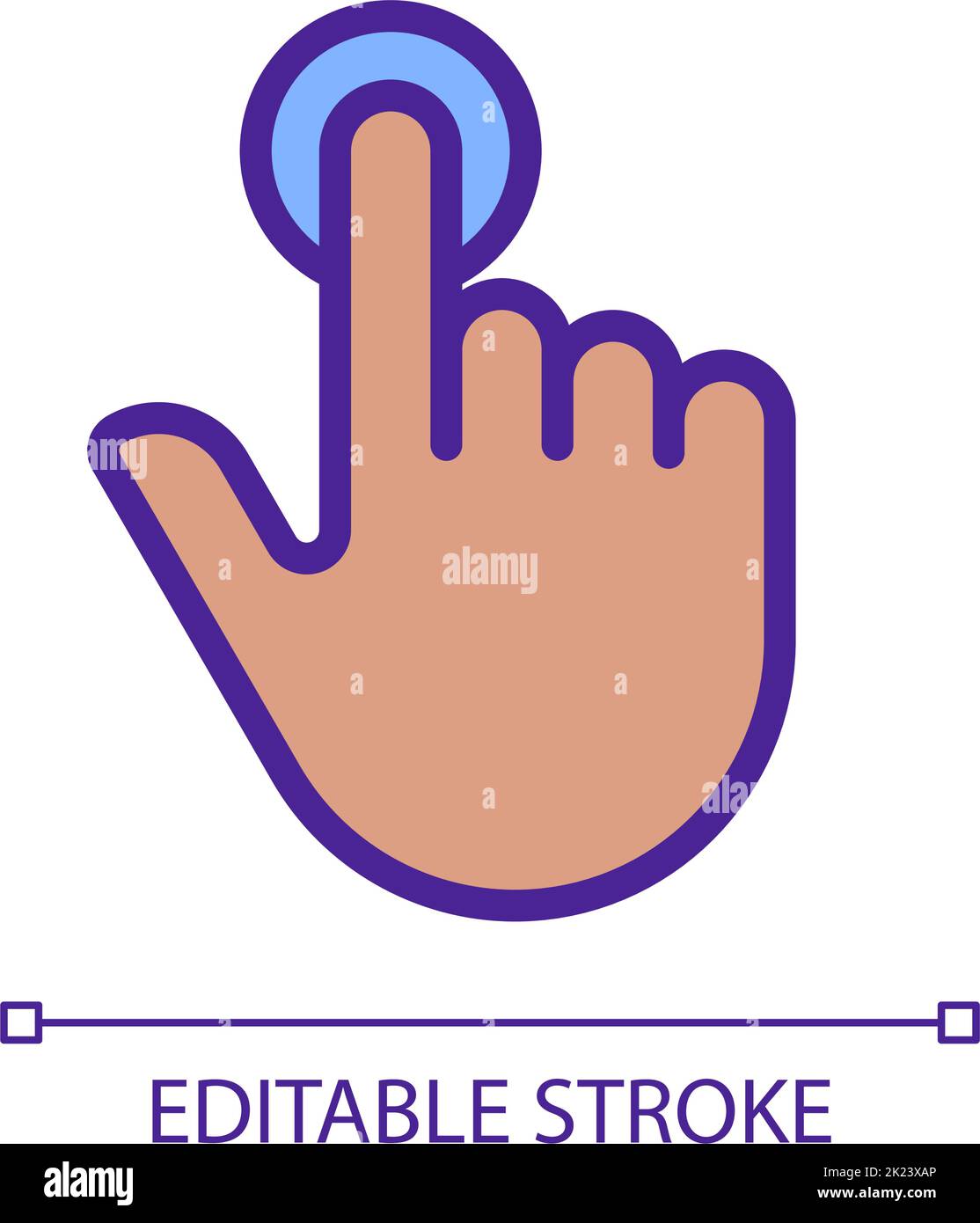Finger touch gesture pixel perfect RGB color icon Stock Vector Image ...