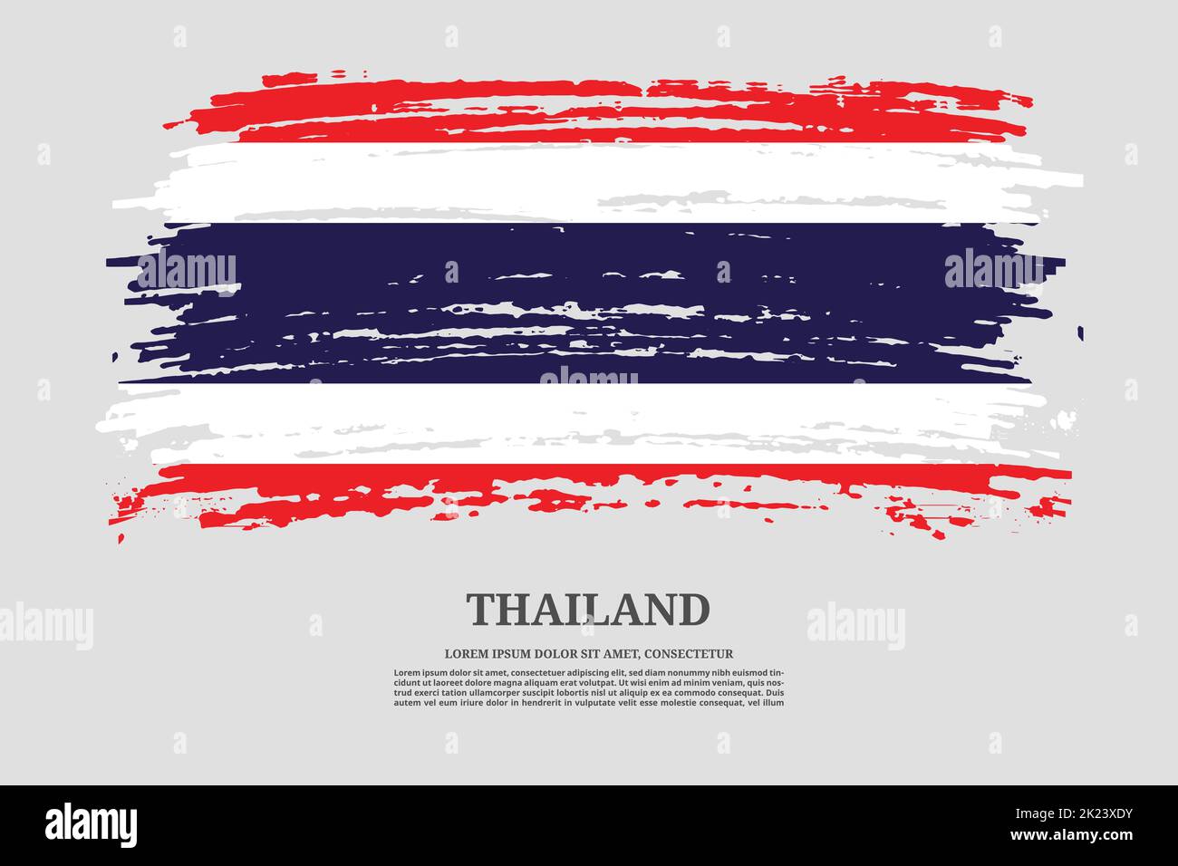 Thailand flag with brush stroke effect and information text poster ...