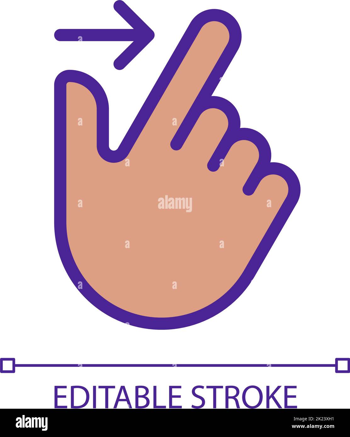 Edge swipe gesture pixel perfect RGB color icon Stock Vector Image & Art - Alamy