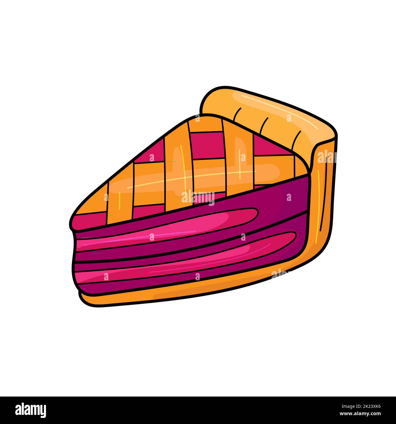 Cute cartoon pie. Cherry or bleuberry pie drawing. Cartoon image of ...