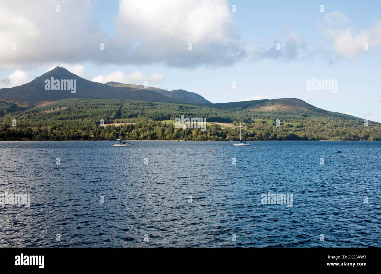 Goat Fell Viewed Across Brodick Bay Brodick Castle Country Park From Brodick Seafront Brodick