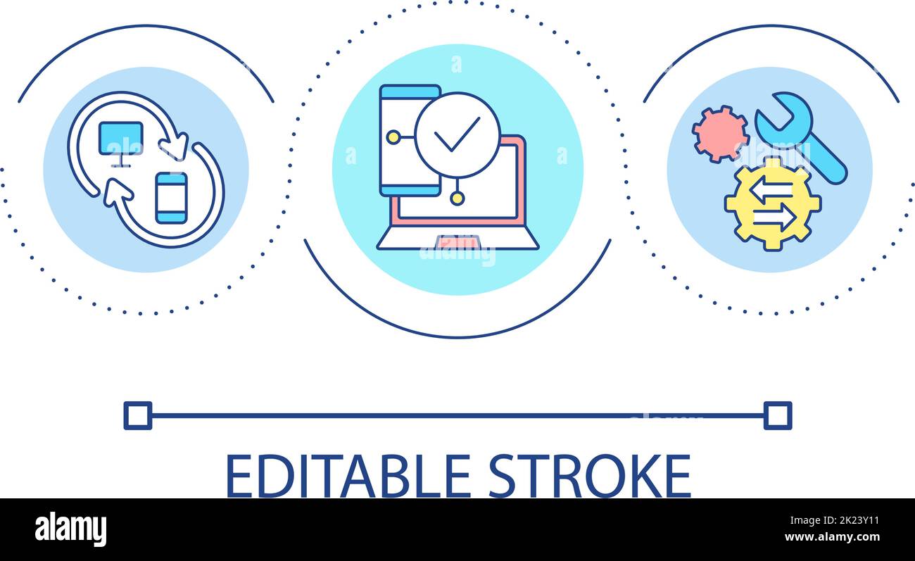 Devices synchronization loop concept icon Stock Vector Image & Art - Alamy