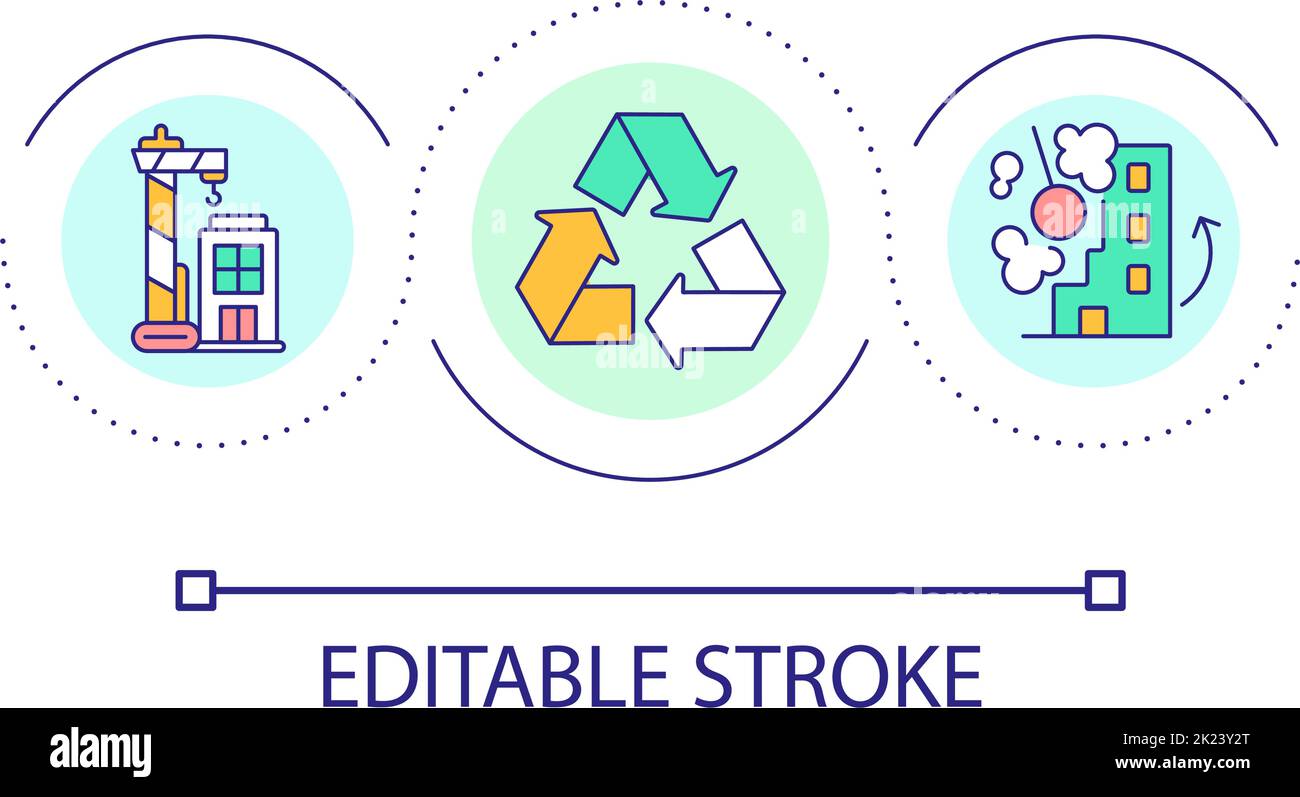 Recycling of old buildings loop concept icon Stock Vector Image & Art ...