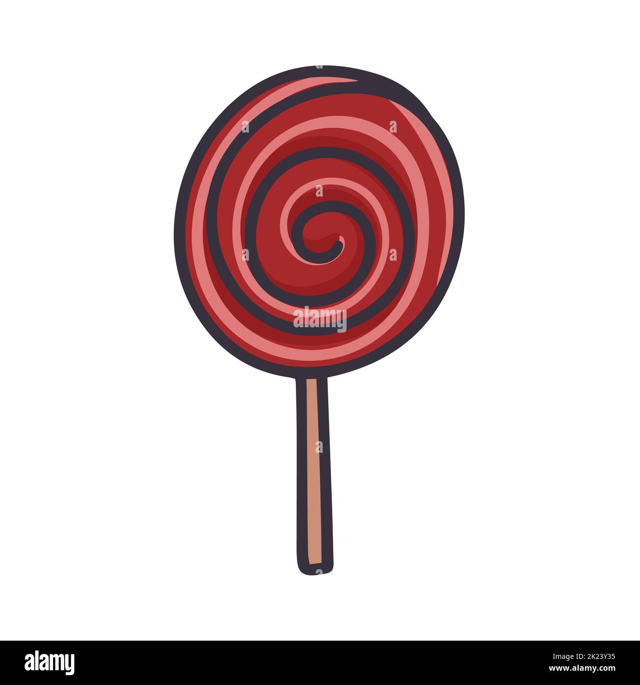 Candy round spiral isolated hand drawn vector illustration Stock Vector ...