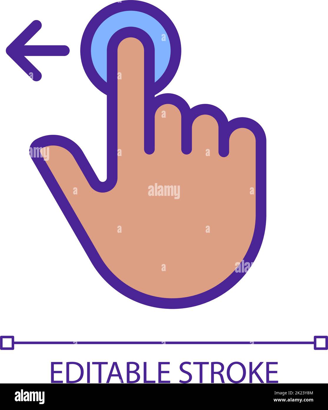 Move to left gesture pixel perfect RGB color icon Stock Vector Image ...