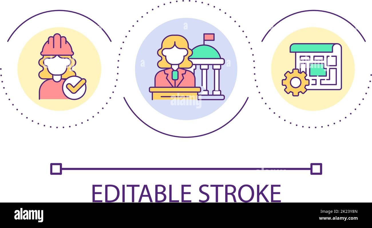 Representation women in city government loop concept icon Stock Vector ...