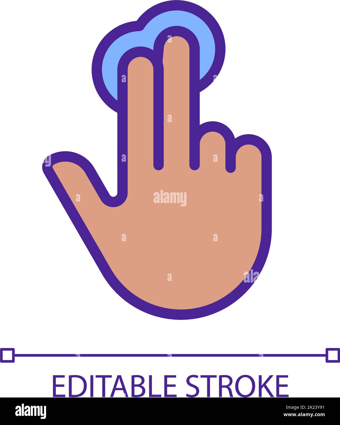 Double finger touch gesture pixel perfect RGB color icon Stock Vector ...