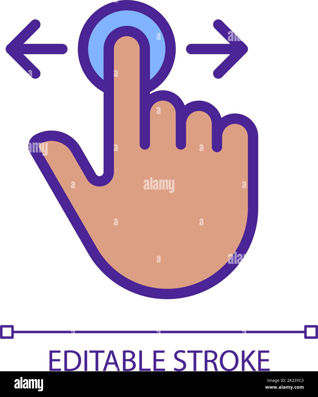 Scrolling horizontally gesture pixel perfect RGB color icon Stock Vector Image & Art - Alamy